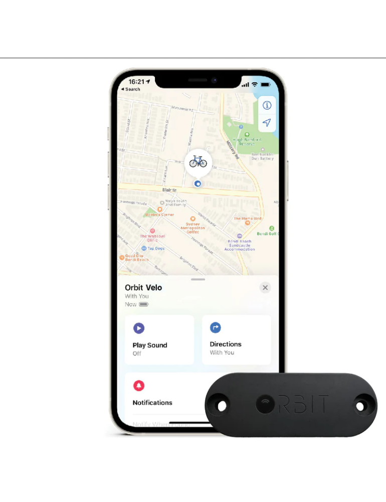 Orbit Velo tracker per bici Find My Apple